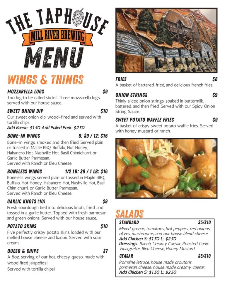 Food Menu - Mill River Taphouse